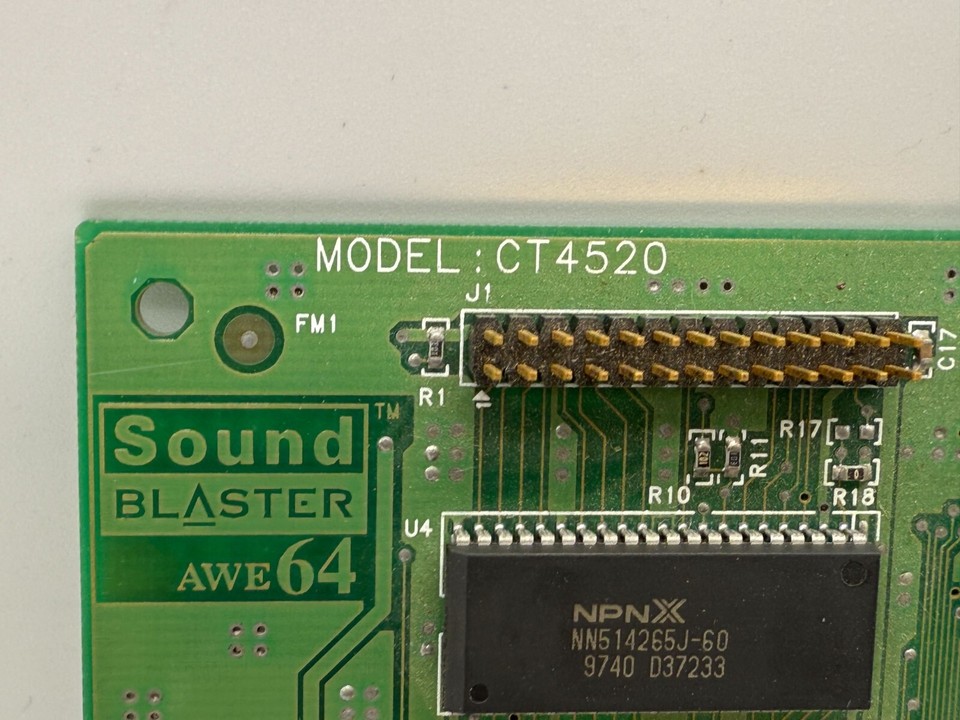 Genuine Vintage Creative Sound Blaster AWE64 CT4520 16-Bit ISA Sound ...