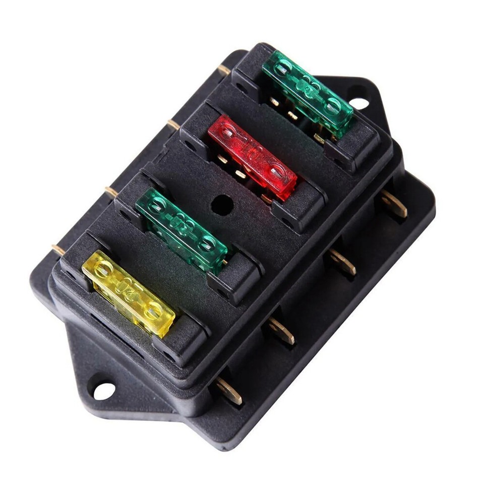 3Pcs 4Way 12V/24V Car Power Distribution Blade Fuse Holder Box Block ...