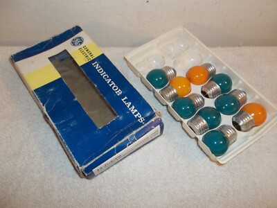 Vtg Lot Of 9 GE 7 1/2 Watt Indicator Lamp Light Bulbs Tested Green ...