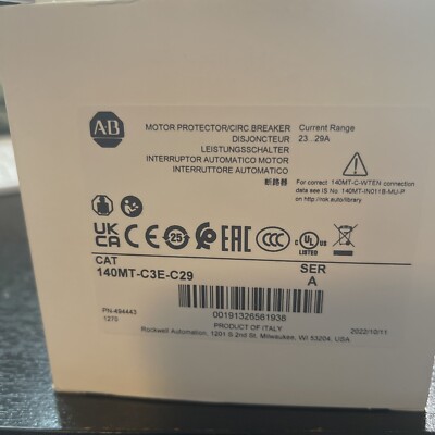 ALLEN BRADLEY. MOTOR PROTECTION. 140MT-C3E-C29. 23-29 AMPS | eBay