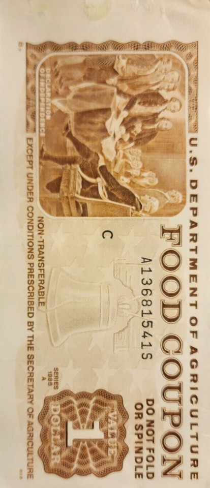 $1 $5 $10 U.S.D.A Food Coupon/Stamps Excellent Condition original Food ...