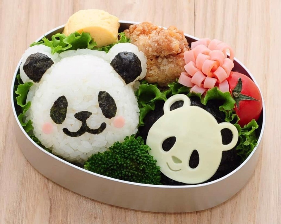 Onigiri Mold Rice Ball Kit Panda Nori Seaweed Punch Cutter Bento ...