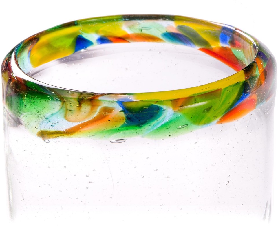 Orion Mexican Glassware Confetti Rim Original Tumbler 16 oz. - Set of 6 ...