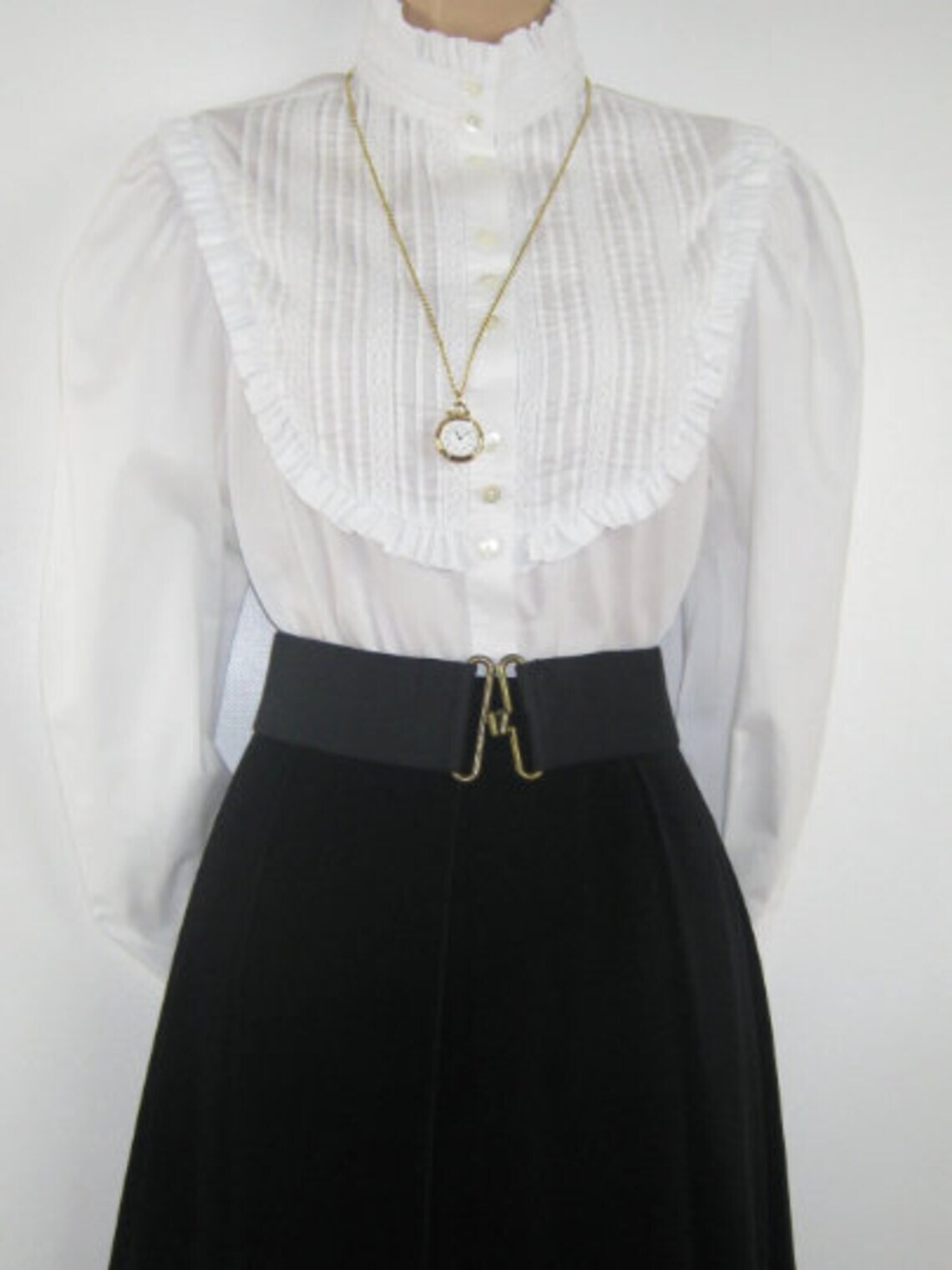 LAURA ASHLEY Vintage Edwardian Style White Pintuck Bi… - Gem