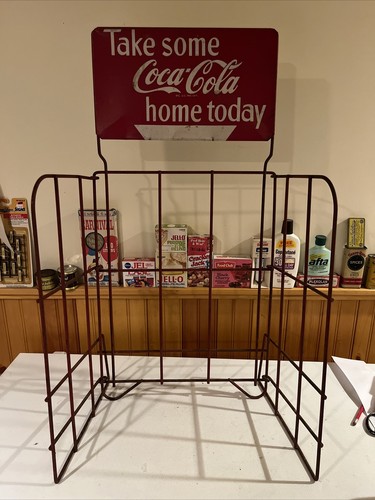 Vintage 1950s Coke Coca-Cola Sign Rack 33 X 21” Indiana Wire ...