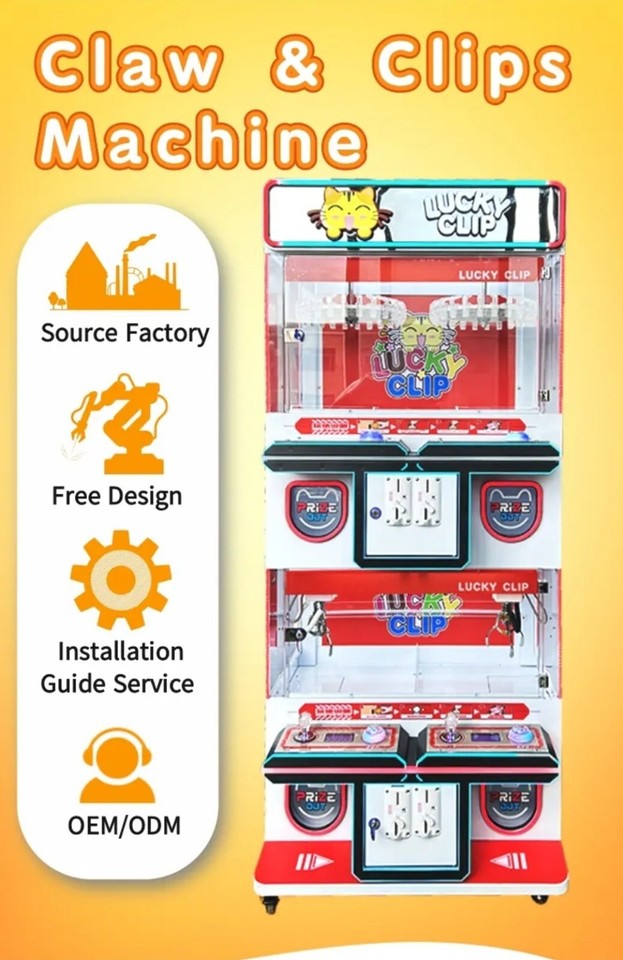 Rotating Spinning 25 Clip Prize Skill Redemption Claw Machine Arcade ...