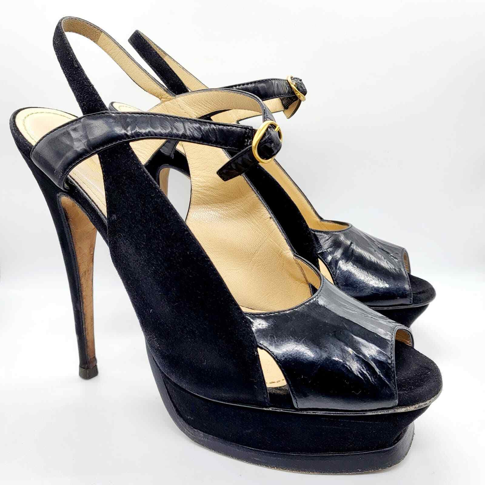 Y2K YSL YVES SAINT LAURENT Black Suede Pumps Sz 40.5 … - Gem