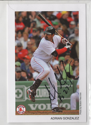ADRIAN GONZALEZ SIGNED BOSTON RED SOX TEAM ISSUE POSTCARD AUTOGRAPH | eBay