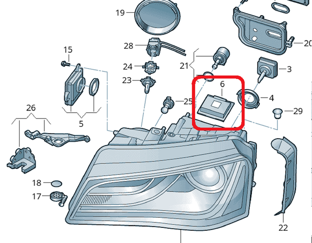 VW Golf 6 VI AUDI A8 Daytime Control Unit Power Module HELLA 4H0907472F ...