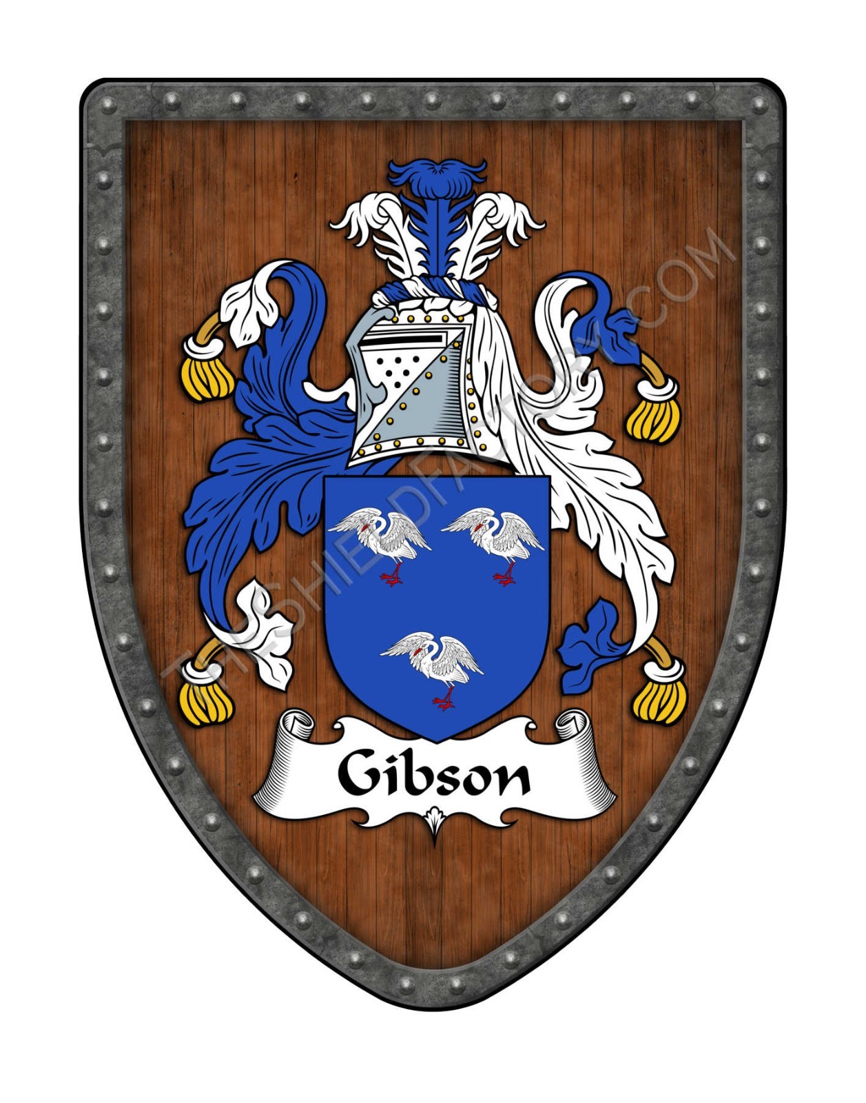 Gibson Coat of Arms Custom Family Crest , Hanging Wall Shield SH503P-DG ...
