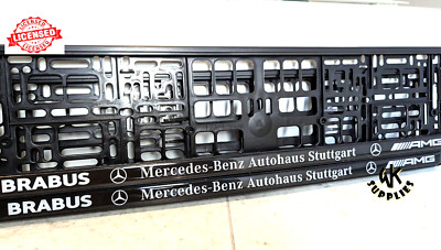2x car number plate frame holder gel dome for MERC AMG BRABUS *LICENCED ...