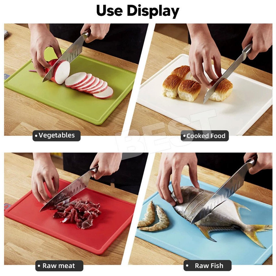Coloured Chopping Board Set Cutting Boards Index With Stand Holder ...