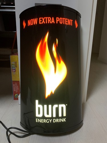 INSEGNA LUMINOSA DA MURO BURN ENERGY DRINK.(GRUPPO COCA COLA).NUOVA ...
