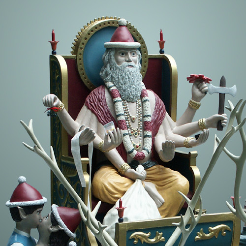 Greeting Cards - Santa as Multi-Armed God - "Santa Shrine ...