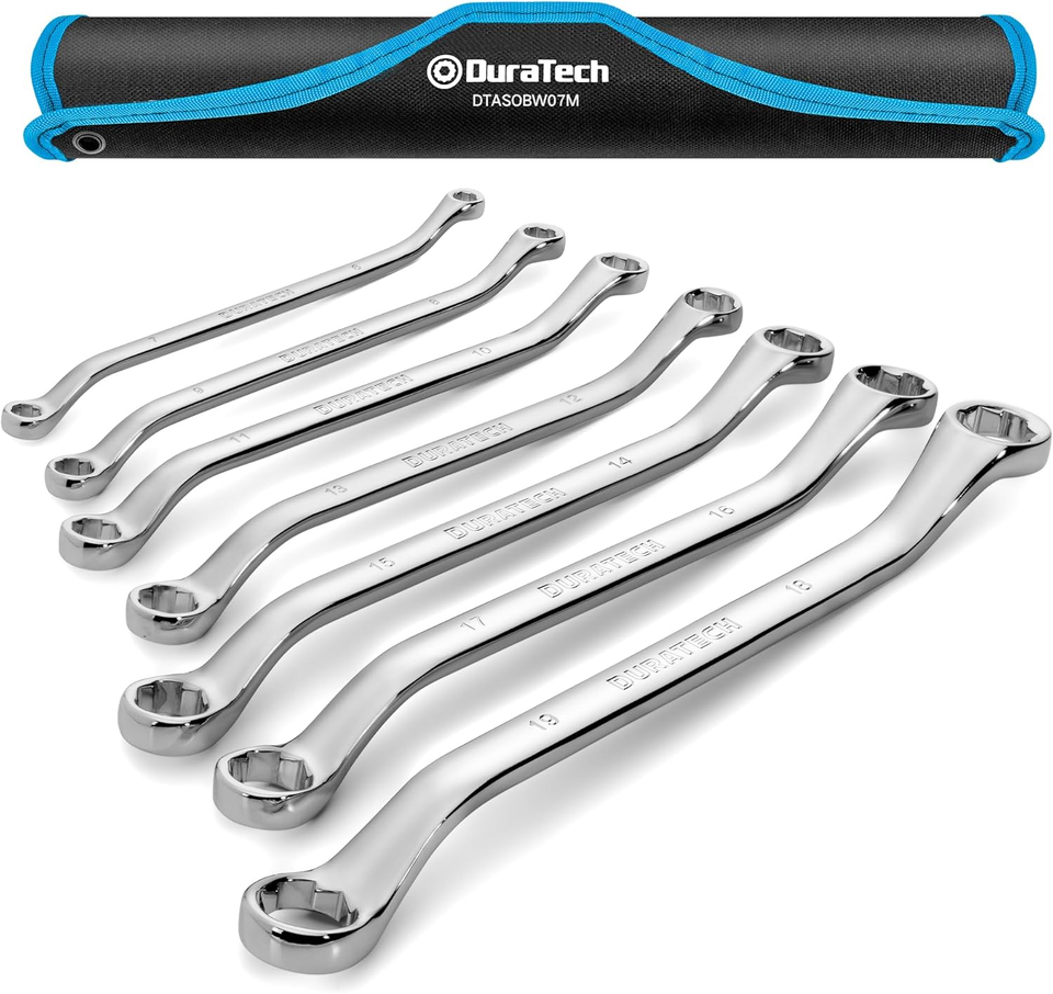 7-Piece Anti-Slip Offset Box Wrench Set, Bolt Extractor Wrench Set ...
