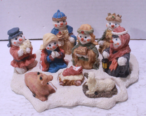 Resin 2" Snowman Nativity Set Christmas Decor 10 Piece | eBay