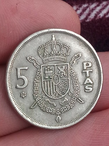 Spain 1975 5 PTAS KM# 807 star mark 79 Espana Five Pesetas XF coin ...