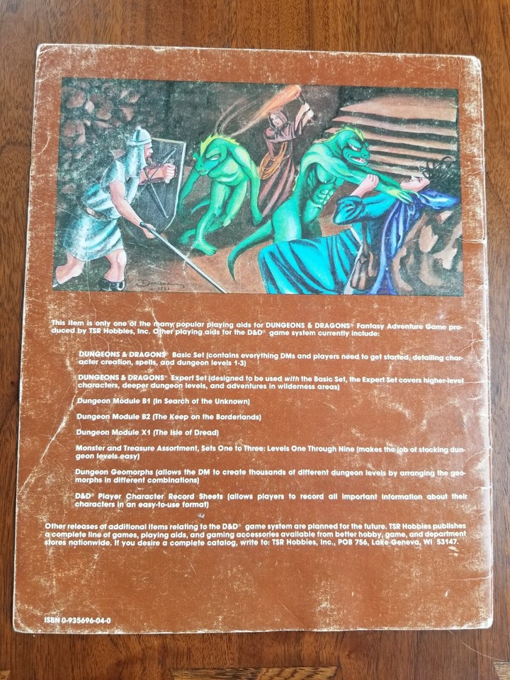 D&D Basic Set B1 In Search of the Unknown Dungeons & Dragons Module TSR ...
