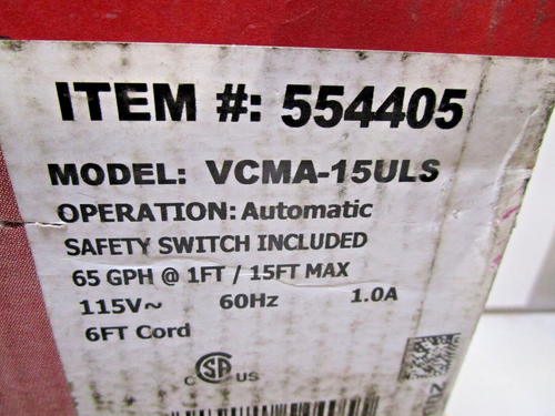Little Giant Condensate Pump - Model# VCMA-15ULS | eBay