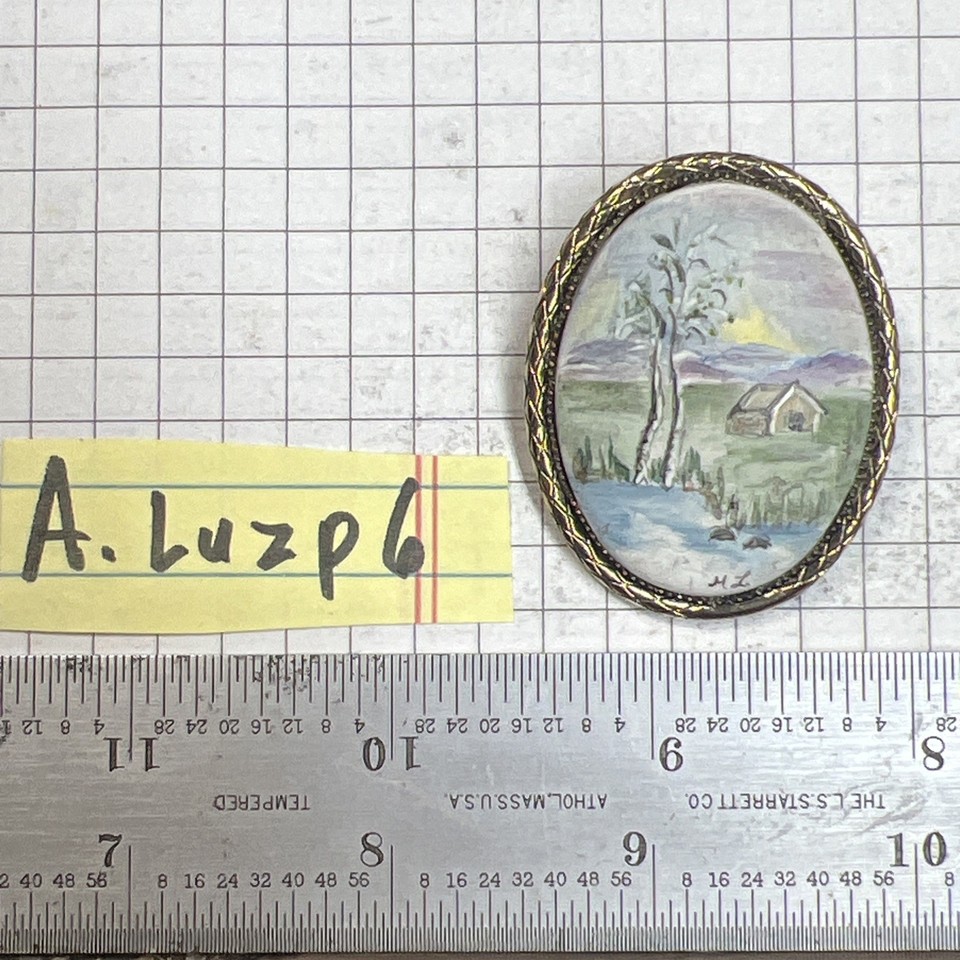 Hand Painted Brooch / Pendant - Unknown Source - Free Shipping | eBay