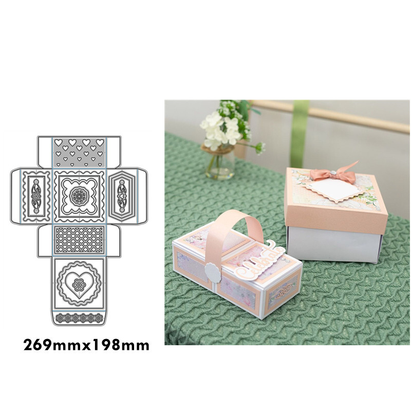 3D Gift Box Metal Cutting Dies Embossing Stencils DIY Scrapbooking ...