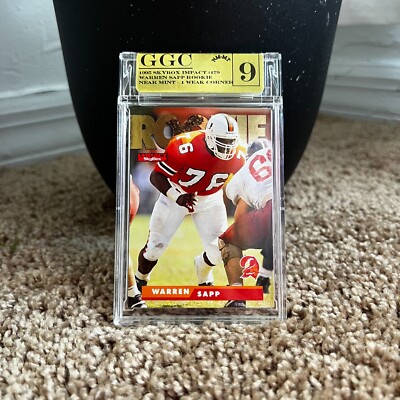 1995 SkyBox Impact Rookie Warren Sapp Rc #179 Near Mint 9 GGC Football ...