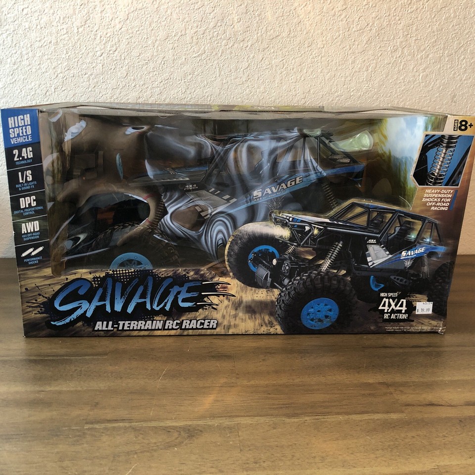 Savage 4X4 Off-Road Racer RC BLUE “Open Box Used 1 Time” | eBay