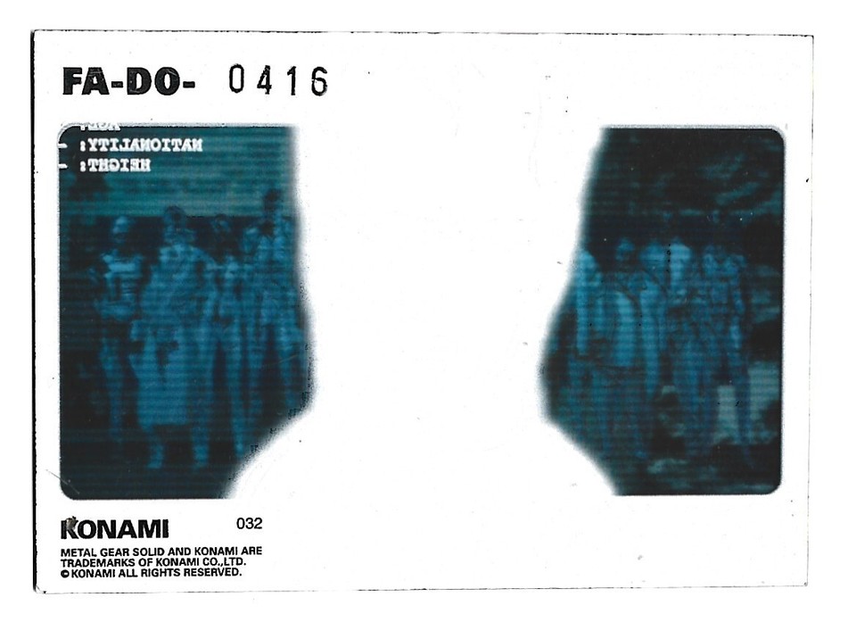 METAL GEAR SOLID CARD 1998 DECOY OCTOPUS FA-DO- 0416 KONAMI | eBay