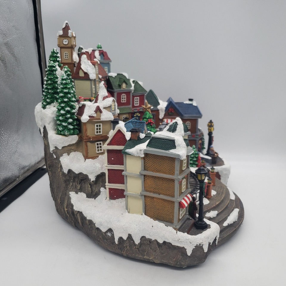 Christmas Village Centerpiece Decor, Tiered Village Town Center, with ...