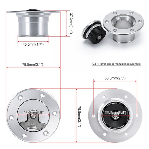 Billet Aluminum Gas Fuel Filler Cap Flush Mount 12 Bolt Fuel Cell Tank ...
