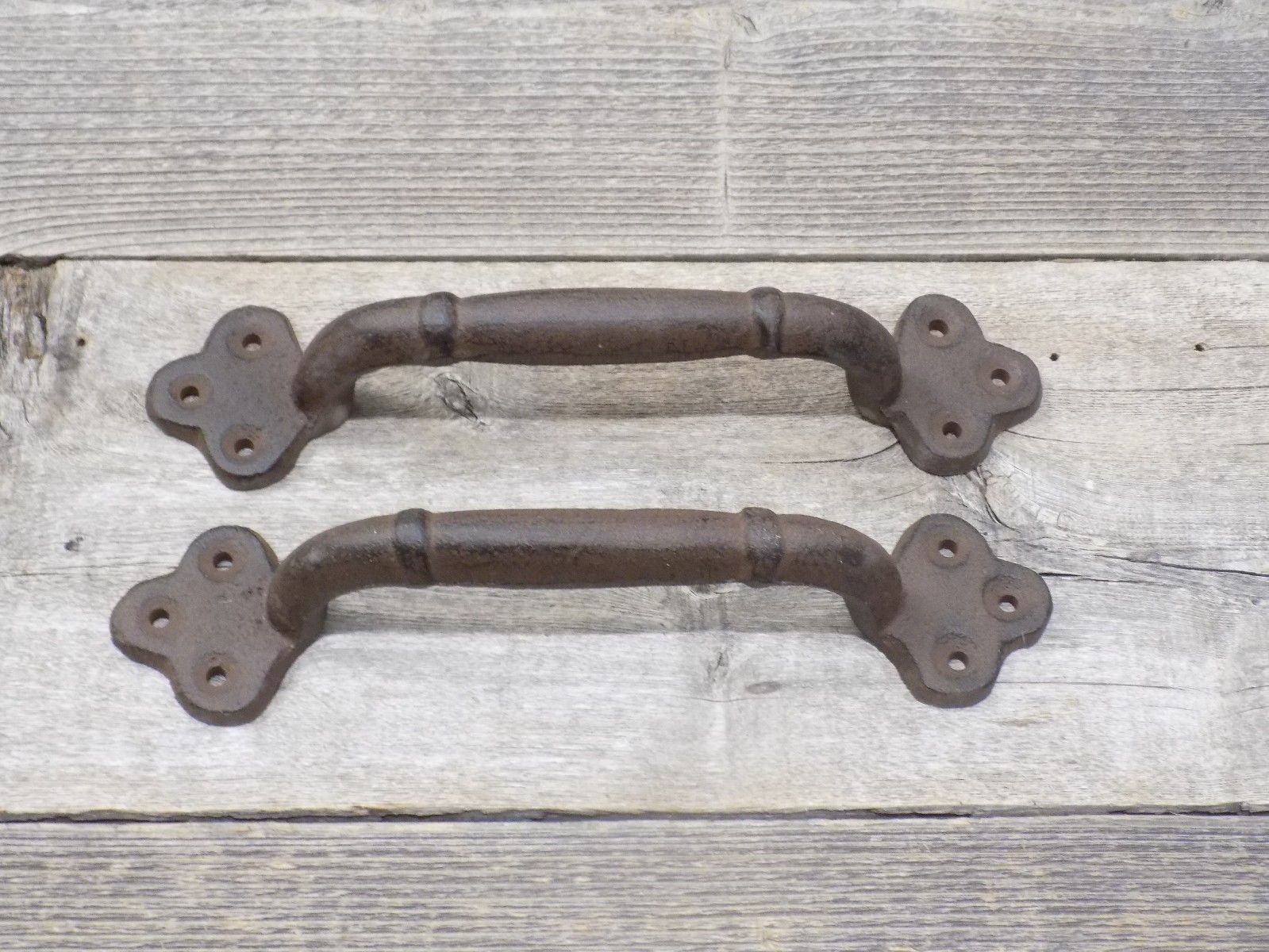 2 Rustic Cast Iron Antique Style Restore Barn Handles Gate Pull Door ...