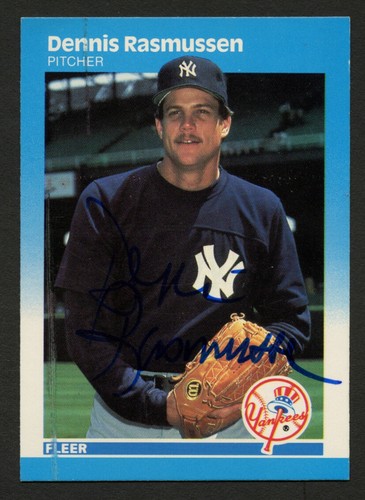 Dennis Rasmussen #110 signed autograph auto 1987 Fleer Baseball Trading ...
