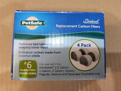 NEW 4 Pack PetSafe Drinkwell Replacement Carbon Filters #6 PAC00-13906 ...