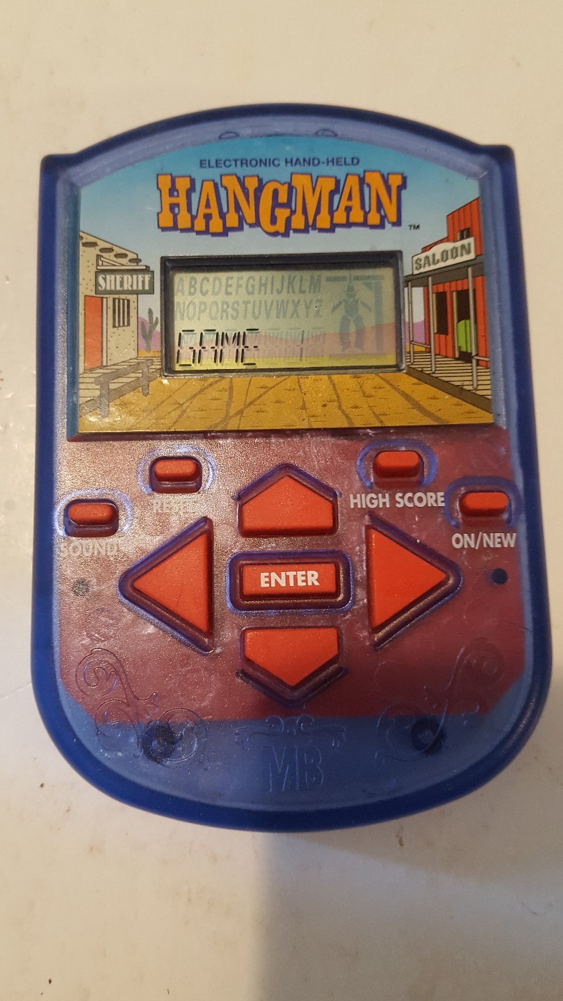 Hangman Handheld Electronic Game 1995 Milton Bradley | eBay