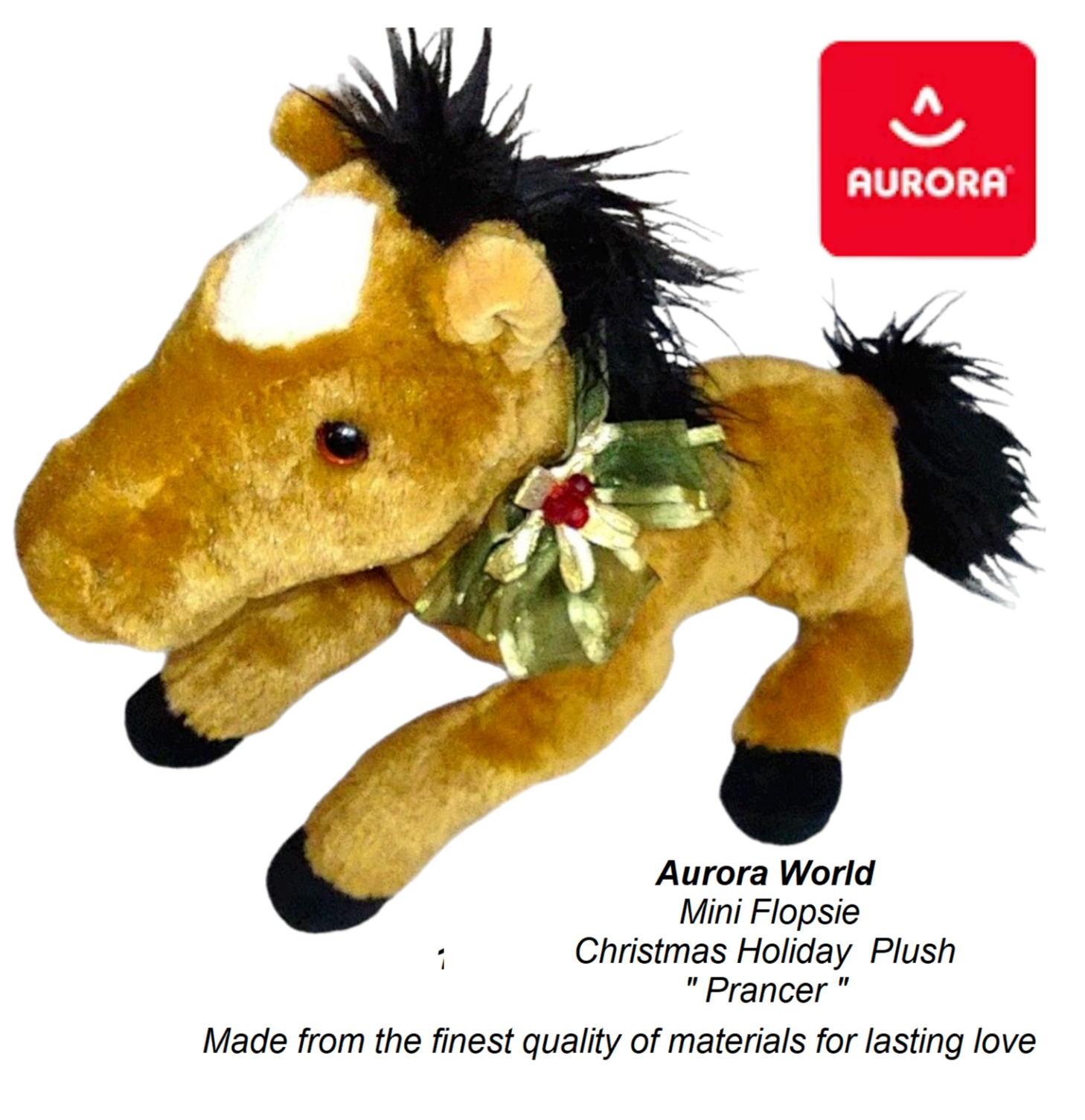 Aurora 13" Christmas Holiday Plush Prancer Doll, Stuffed Animal Pony ...