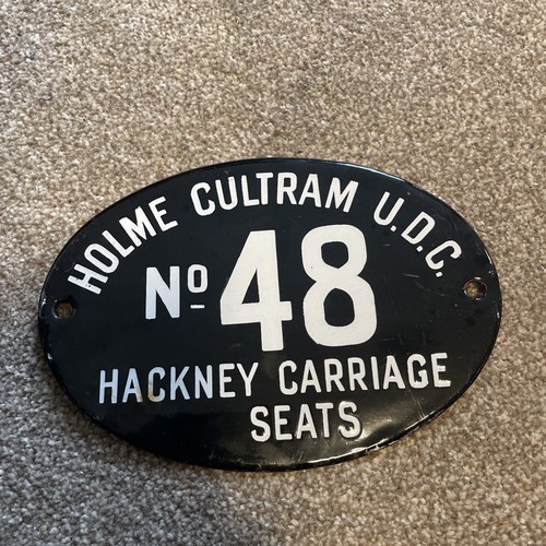 Genuine Antique Enamel Sign Hackney Carriage Taxi License | eBay