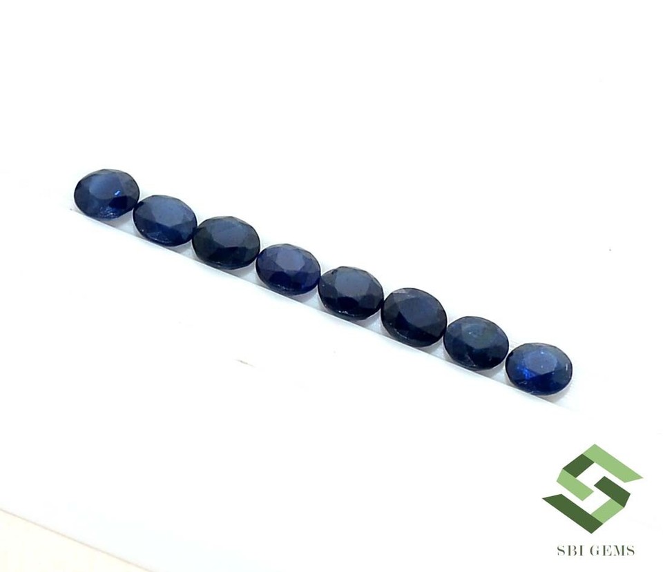 4.25 mm To 4.50 mm Natural Blue Sapphire Round Cut Lot 08 Pcs Loose ...