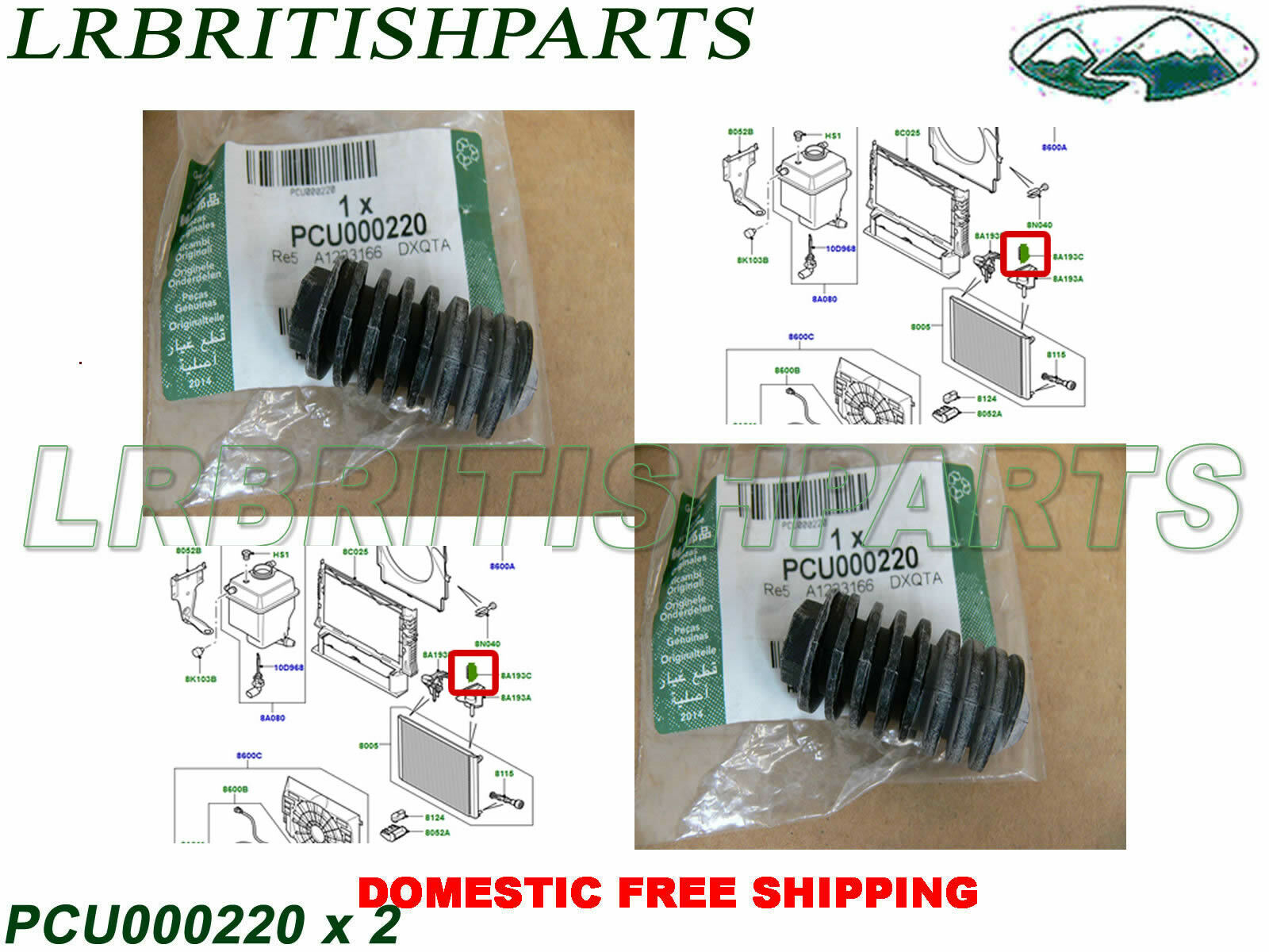 LAND ROVER RADIATOR UPPER SUPPORT BRACKET SET 2 RANGE ROVER 03-12 OEM ...