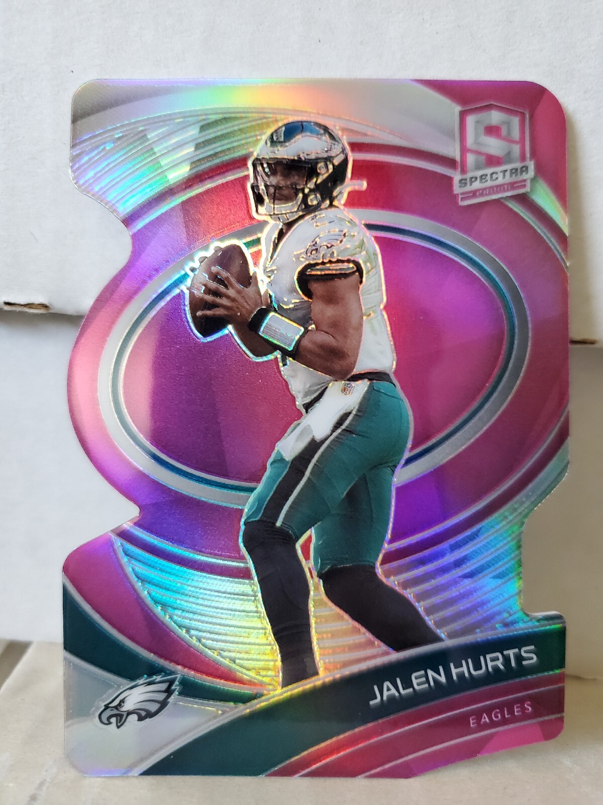 Jalen Hurts 2021 Panini Spectra #78 Neon Pink Die Cut Prizm 2/20 Jersey ...