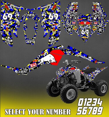 Yamaha Raptor 350 graphics kit 2004 2006 2009 to 2014 decals stickers ...