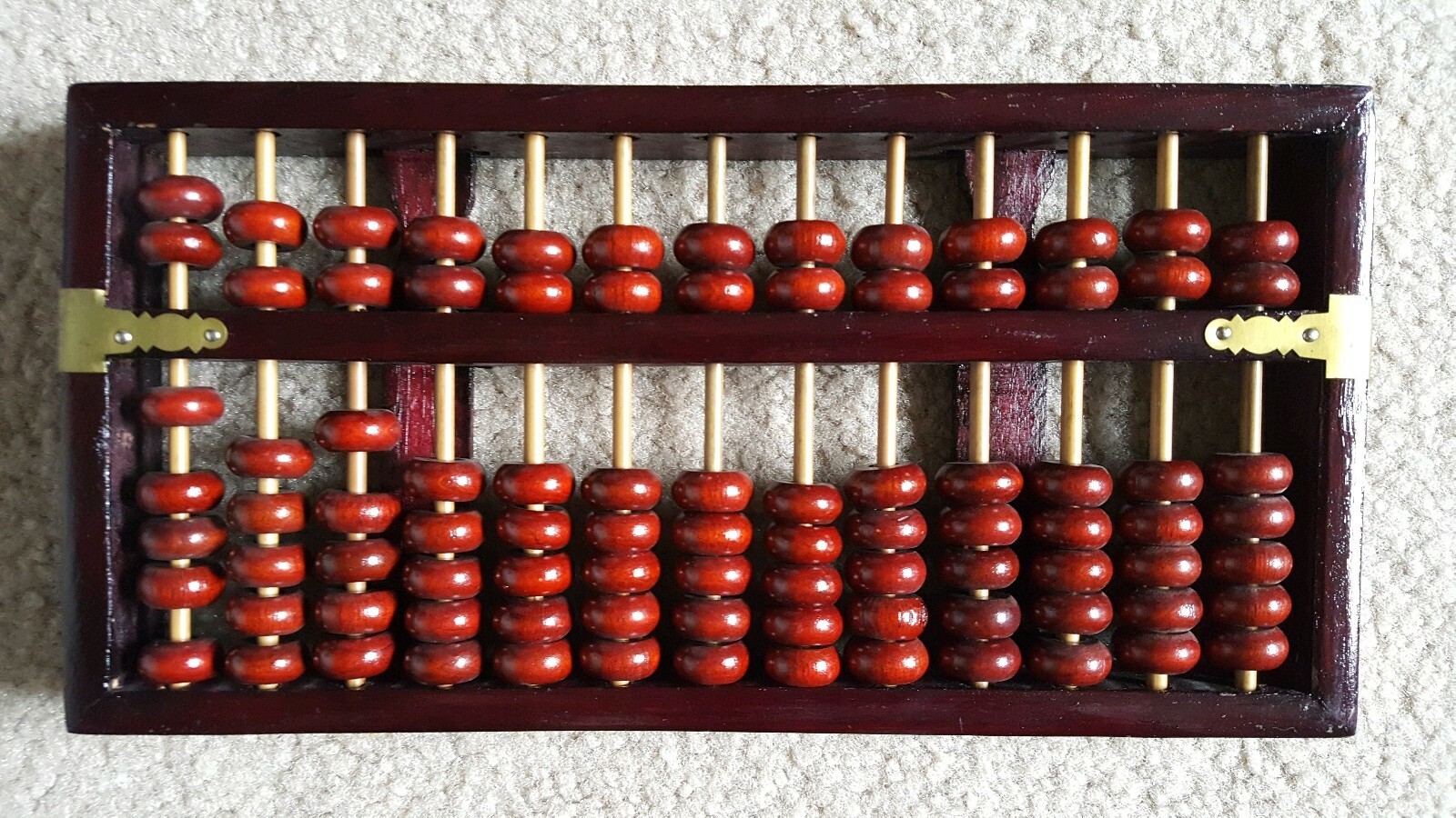 Vintage Chinese Abacus Diamond Rosewood Brass Ancient Calculator 13 ...