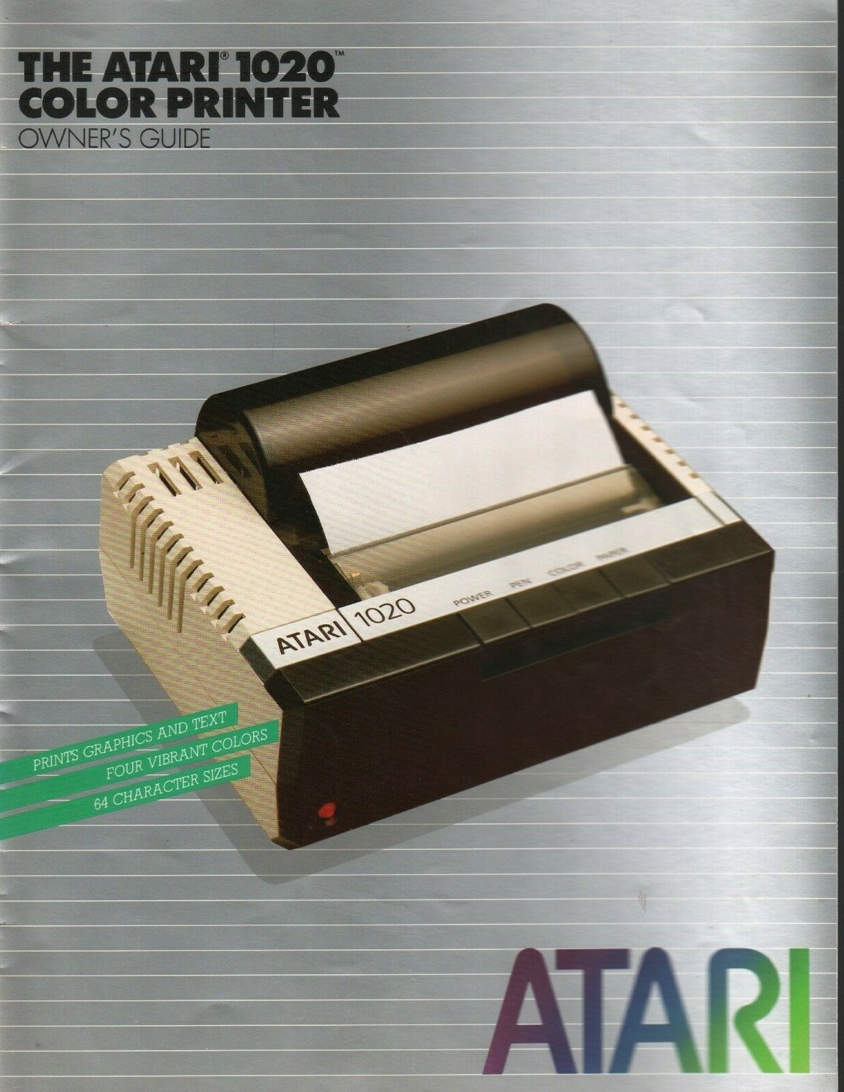The Atari 1020 Color Printer Owner's Guide Vintage 1982 Japan 011520AME ...