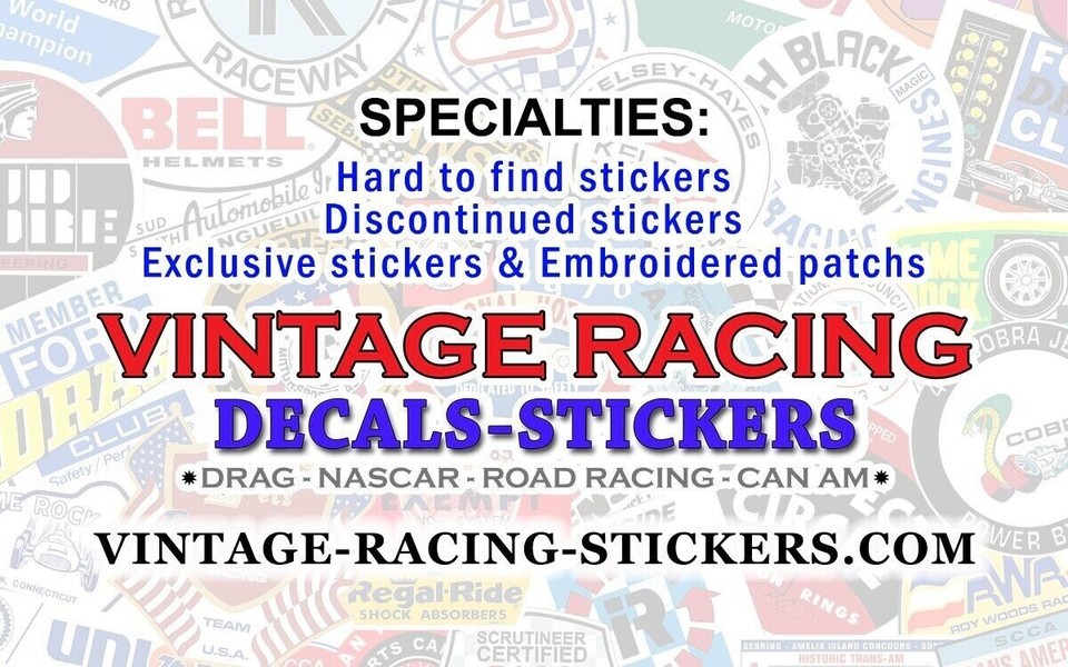 NEW YORK NATIONAL SPEEDWAY COMPETITOR VINYL STICKER DECAL VINTAGE DRAG ...