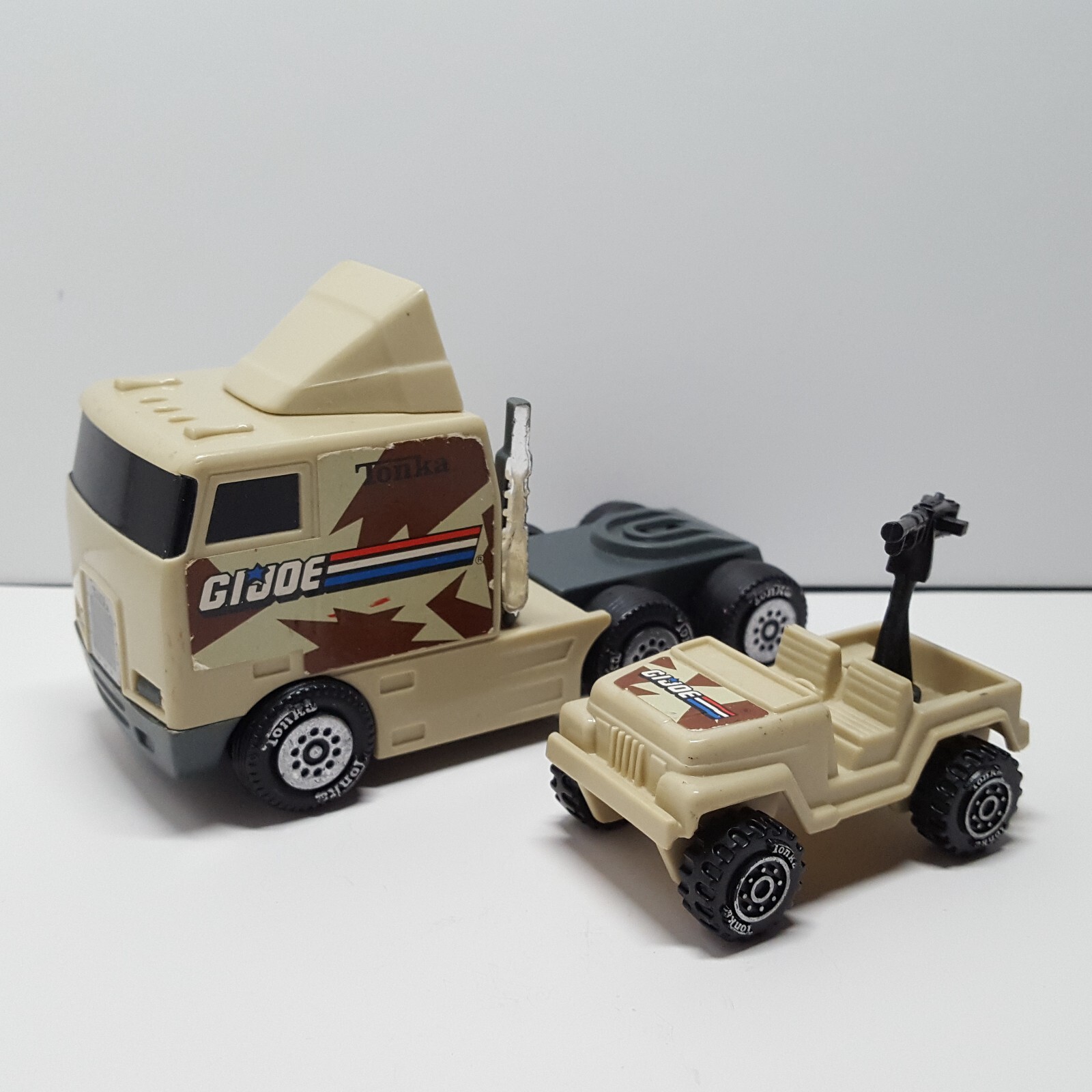 Vintage TONKA GI Joe MILITARY MACHINES Machine Gun Jeep & Semi Hauler ...