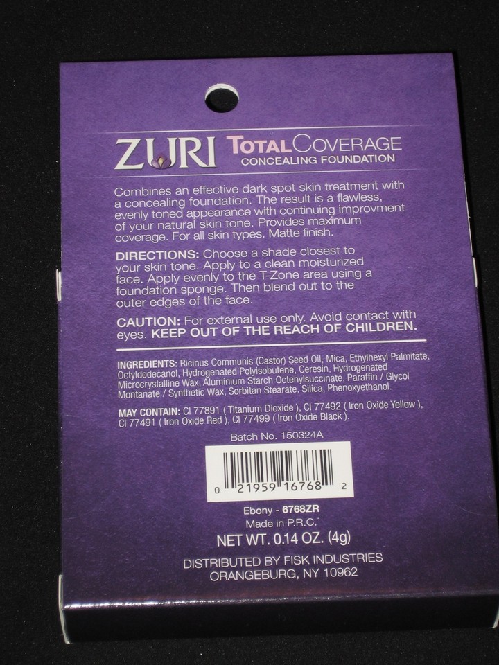 Zuri Total Coverage Concealing Foundation 0.14 oz/4g *Pick Any Shade ...