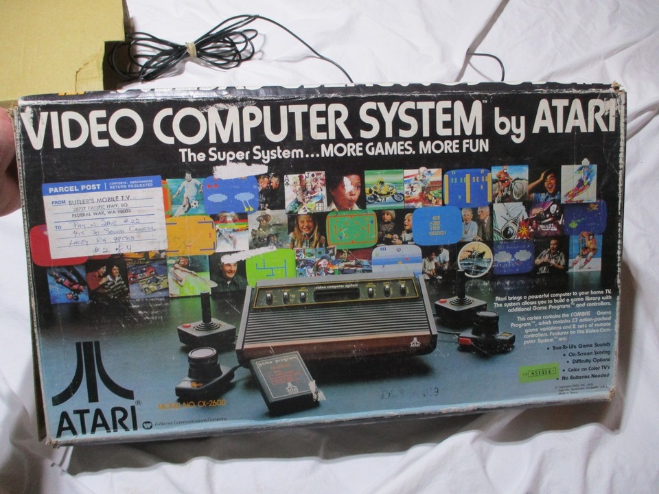 ATARI 2600 6 Switch Console with box, 15 games, 2 joysticks and paddles ...