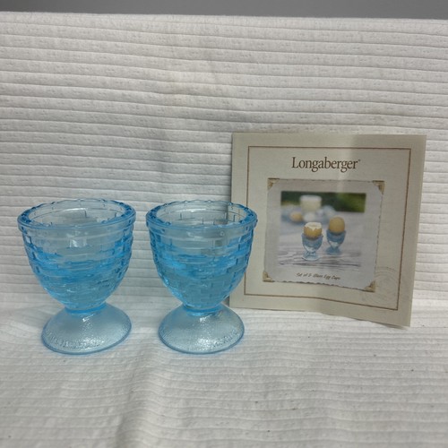Longaberger Retired SET OF TWO ROBINS EGG BLUE EGG CUPS New In Box | eBay