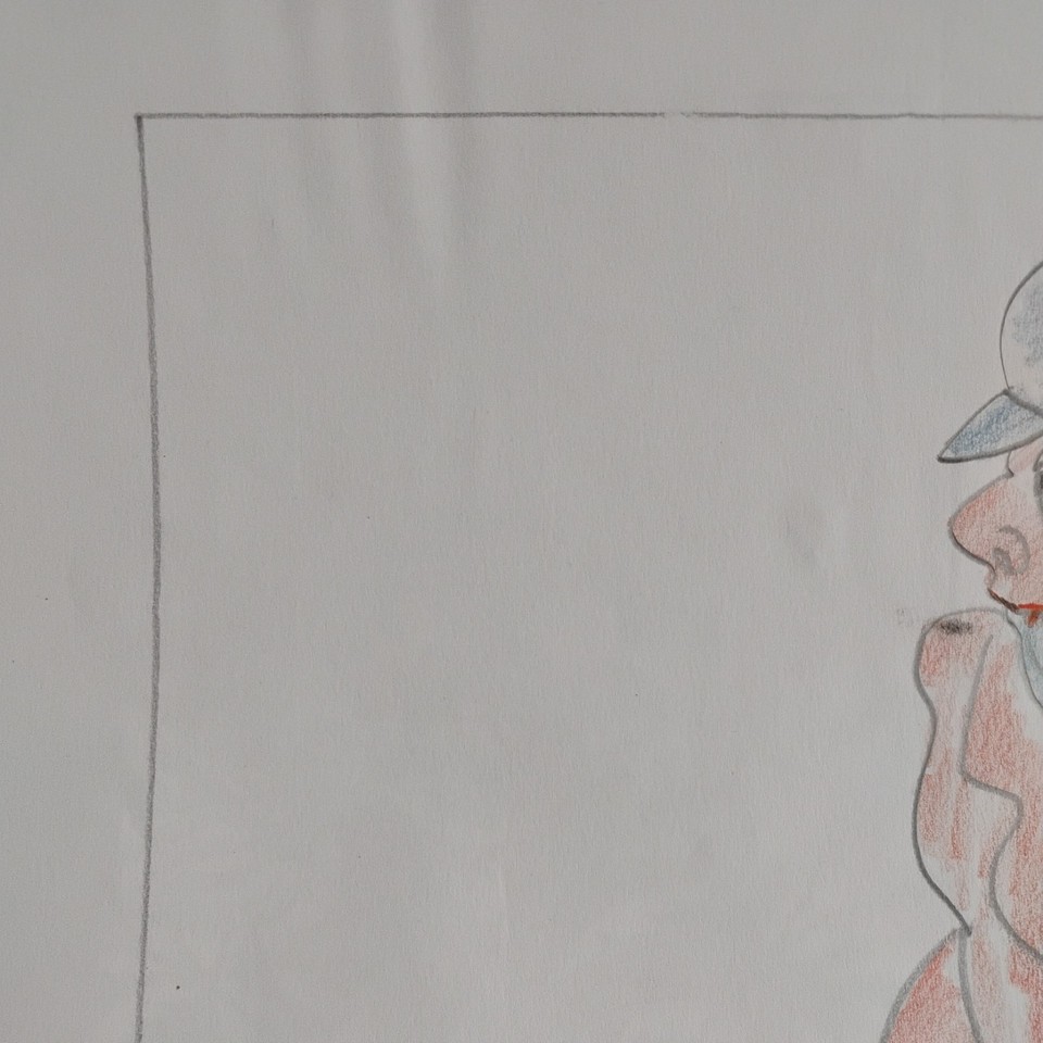 Original Abstract Painting Portrait Man Riding Horse Devil Demon Beast ...