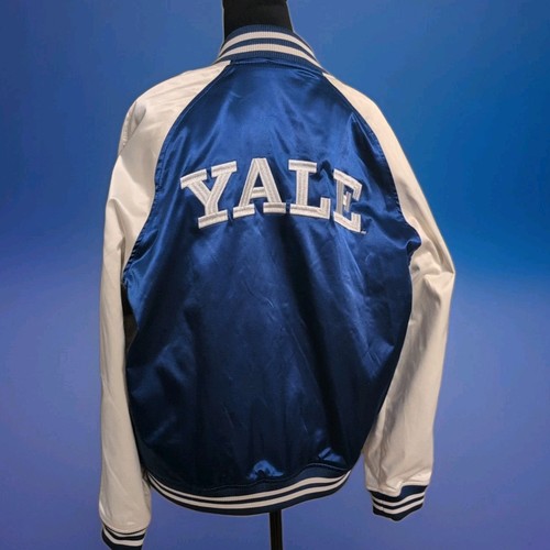 H&M YALE Varisty Bulldogs Jacket Mens Medium Blue White Embroidered ...