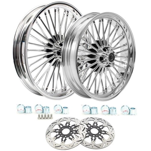 21X3.5 18X3.5 Fat Spoke Wheels Rotors for Harley Softail Fat Boy Custom ...